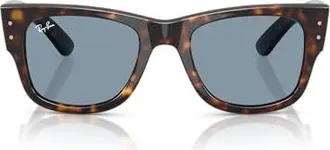 Ray-Ban RB0840s Mega Wayfarer Lunettes de soleil carrées, Bleu (Havana/Azul), 51 mm
