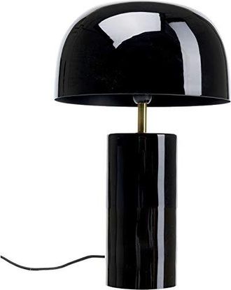 Kare Design Design Tischlampe Loungy, Schwarz, Tischleuchte, Nachttischlampe, Schreibtischlampe, Dekoleuchte, Pilzform, kein Leuchtmittel inkl., 38x25x25 cm (H/B/