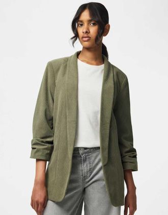 Pieces Blazer in tiefem Flechtengr&uuml;n