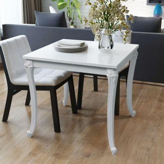 vidaXL Esstisch 80x80x76 cm Hochglanz-Wei&szlig; Vidaxl