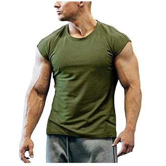Generic D&eacute;bardeur de sport extensible pour homme - Couleur unie - Classique - &Eacute;l&eacute;gant - L&eacute;ger - Coupe ajust&eacute;e - Respirant - Pour le sport, le bodybuilding en 