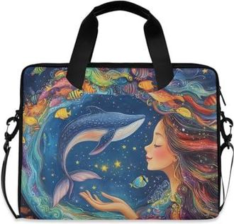 Alaza Sac pour ordinateur portable de 40,6 &agrave; 15,6 cm - Motif fleurs dorchid&eacute;e tropicale exotique paon - Sacoche pour ordinateur portable - Pour femme, homme