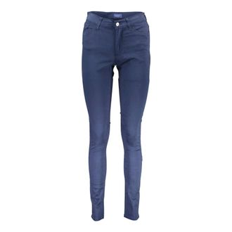 GANT Femme, Jeans, Bleu, Taille: W27 Pantalon Femme Bleu 5 Poches Bouton Fermeture &Eacute;clair Logo