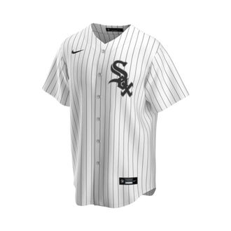 Nike Wei&szlig;es Gestreiftes MLB Baseballtrikot - - Sport - Herren - Wei&szlig; - 2XL