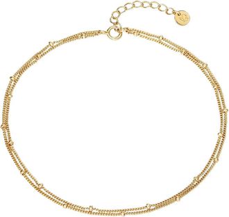 Glanzst&uuml;cke M&uuml;nchen Fu&szlig;kettchen - Sterling Silber Fu&szlig;kette - Gr. unisize - in Gold - f&uuml;r Damen