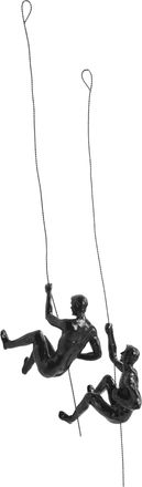 Jotex Human Climbers Dekorative Figuren, 2er-Set Turner f&uuml;r Wanddeko, Rostbraun - Schwarz, 18X21X8 cm