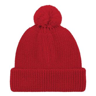 Hanseheld Pudelmütze Rot Bommelmütze