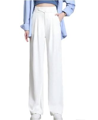 Generic Libertyzeay Pantalon ample pour femme - Tiroirs amples d&eacute;contract&eacute;s - Pantalon large - Pantalon de plage - Tiroirs d&eacute;contract&eacute;s pour femme, blanc, XXL