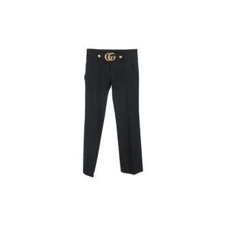Gucci Viskose Stoffhose - - Trousers - Damen - Schwarzk - W34 L32