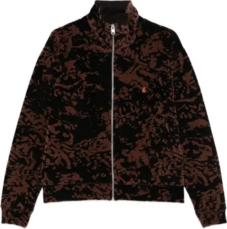 Études Studio veste zippée à imprimé abstrait - Marron