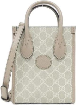 Gucci Sac bandouli&egrave;re en toile GG Supreme cuir Pre-owned - Femme - Pre-owned - Beige - Taille: ONE Size