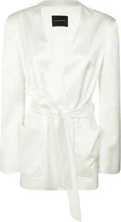 Andamane Wes Blazer mit Bindegürtel - Weiß