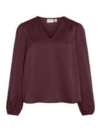 Vila Viellette L/S Smock Satin Top - Noos