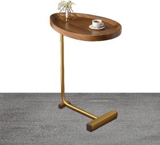 Generic Beistelltisch in C-Form - schmaler Ständer aus Holz mit schlanker Oberfläche, kompaktes und elegantes Design, verstellbarer Schiebetisch mit reduziert