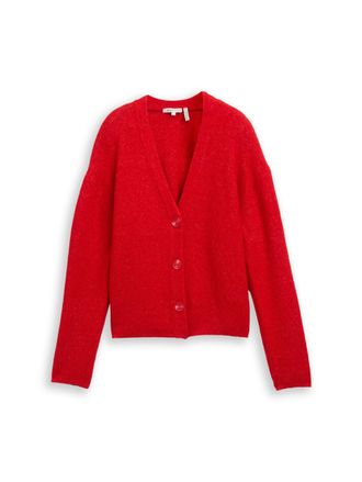 Tom Tailor Tom Tailor Denim Damen 1048350 Cardigan Mit V-Ausschnitt, 12880 - Brilliant Red, S EU