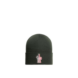 Moncler Moncler Bonnet En Laine &Agrave; Logo, Homme, Vert, Taille: Uni