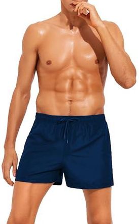 TMK Short de bain homme maillot de plage boxer mer transitoire séchage rapide cod.18300, bleu, L