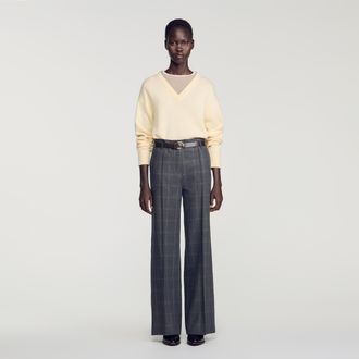 Sandro Pantalon droit &agrave; carreaux