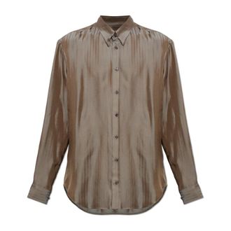 Giorgio Armani Hemden mit Fischgr&auml;tmuster - - Shirts - Herren - Grau - L