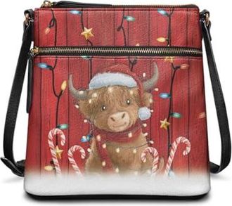 Coloranimal Sac &agrave; main &agrave; bandouli&egrave;re Corss pour femme - Sac &agrave; bandouli&egrave;re - Sac &agrave; bandouli&egrave;re - Sac &agrave; main de No&euml;l imperm&eacute;able, Bonbons lumineux de No&euml;l
