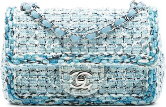 Chanel Hobo Bags - Mini Rectangular Classic Tweed Braided Single Flap - Gr. unisize - in Blau - f&uuml;r Damen