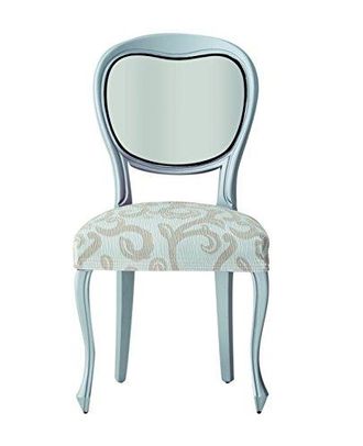 Eysa Überzug für Esszimmer-Stuhl Over, Polyester, Acryl, Elastomerkunststoff, elastisch, 2er-Pack, Weiß