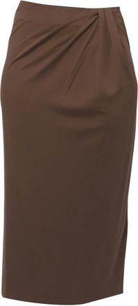 Max Mara Femme, Jupes, Brun, Taille: 42 FR Jupe Longue Drap&eacute;e