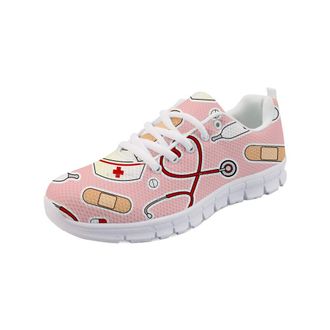 Showudesigns Damen Sportschuhe Laufschuhe rutschfeste Sneaker Turnschuhe Walkingschuhe Pille Rosa