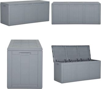 vidaXL Garten-Aufbewahrungsbox 270 l Grau pp Rattan - Gartenbox - Aufbewahrungsbox - Outdoor Box - Wetterfest - UV-best&auml;ndig - Home & Living