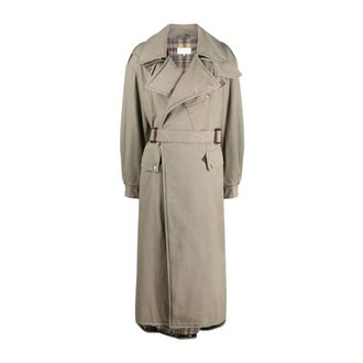 Maison Margiela Deconstructed Trenchcoat mit G&uuml;rtel - - Coats - Damen - Grau - XS