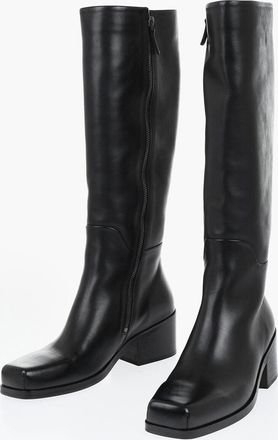 Mars&egrave;ll Lederstiefel Mit Quadratischer Spitze Und 6cm Absatz Marsell