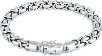 Kuzzoi Armbänder - Armband Herren Panzerarmband Königskette Basic 925 - Gr. 19 CM - in Silber - für Damen
