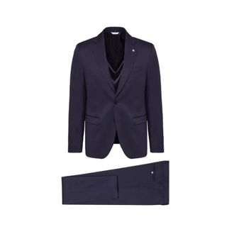 Manuel Ritz Slim Saglia di Lana Stretch - - Suits - Herren - Blau - S