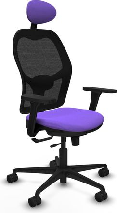 Piqueras y Crespo Ergonomischer Stuhl f&uuml;r Telearbeit mit 3D-Armen, h&ouml;henverstellbare Lendenwirbelst&uuml;tze und festes Kopfteil, ausgestattet mit Syncro/Traslack und injizi