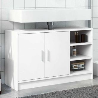 vidaXL Waschbeckenunterschrank Wei&szlig; 90x29x55 cm Holzwerkstoff - Vidaxl