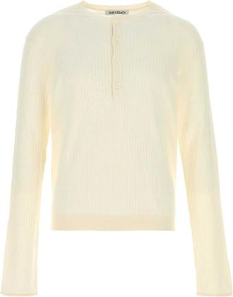 Our Legacy Homme, Pulls, Blanc, Taille: L Fine Henley