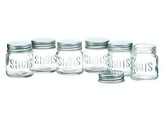 Bar Craft BarCraft Verres &agrave; shot avec couvercles, lot de 6, 60ml, Mini pots en verre