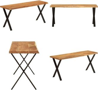 vidaXL Bank Baumkante 105 cm Massivholz Akazie - Holzbank - Gartenbank - Esszimmerbank - Wohnzimmersitzgelegenheit - Akasieholzbänkchen - Home & Living