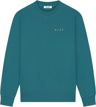 Olaf Hussein Homme, Sweatshirts et sweats &agrave; capuche, Vert, Taille: XL Dotted Face Crewneck