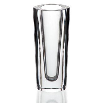 Cristalica Rosenvase Vase Blumenvase Starlight Oval Transparent H 17,5 cm Kristallglas Tischvase