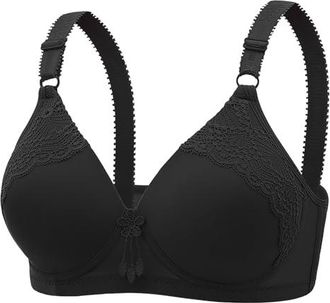 Generic Bikini pour femme - Bretelles r&eacute;glables - Couverture compl&egrave;te - Soutien-gorge confortable sans armatures - Soutien-gorge sans armatures, Noir, 42