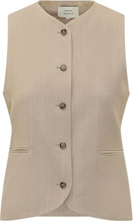 Loulou Studio Femme, Vestes, Beige, Taille: 36 FR Tailored Vest