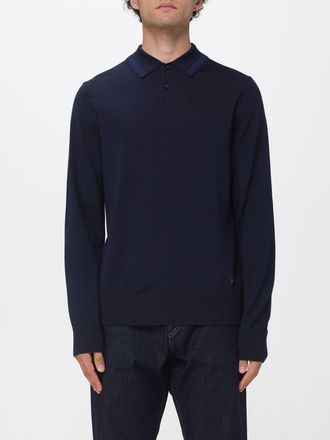 Paul Smith Polo en maille &agrave; manches longues en pure laine m&eacute;rinos