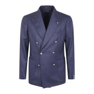 Tagliatore Homme, Vestes, Bleu, Taille: 3XL Double-Breasted Wool Blend Blazer