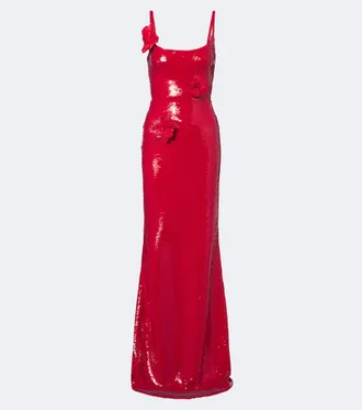 DAVID KOMA Robe longue &agrave; sequins