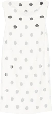 DAVID KOMA robe &agrave; pois - Blanc