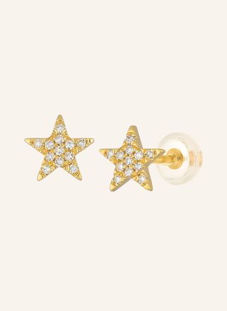 Leaf Ohrstecker Star 18 Karat Gelbgold Mit Diamanten gold