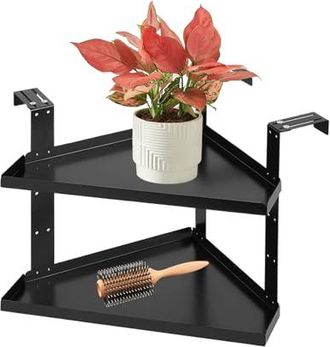 Generico Organiseur robuste, &eacute;tag&egrave;re de rangement en m&eacute;tal durable, &eacute;tag&egrave;re de bureau dangle de 38,1 cm avec support, support de livre en acier robuste avec pl