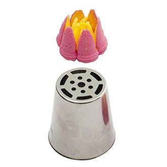 Decora 0263459 TÜLLE NR. 246 ZARTE TULPE MIT 6 BLÜTENBLÄTTERN IM Blister, 18/8 Stainless Steel, Silber, 3 x 2 x 4 cm, 3