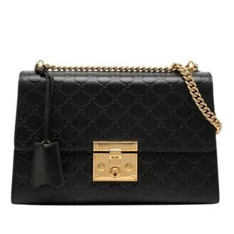 Gucci Sac bandouli&egrave;re Pre-owned Padlock - Femme - Pre-owned - Noir - Taille: ONE Size